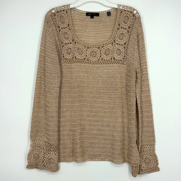 BCBGMaxAzria | Sweaters | Bcbg Womens Large Pullover Sweater Beige ...